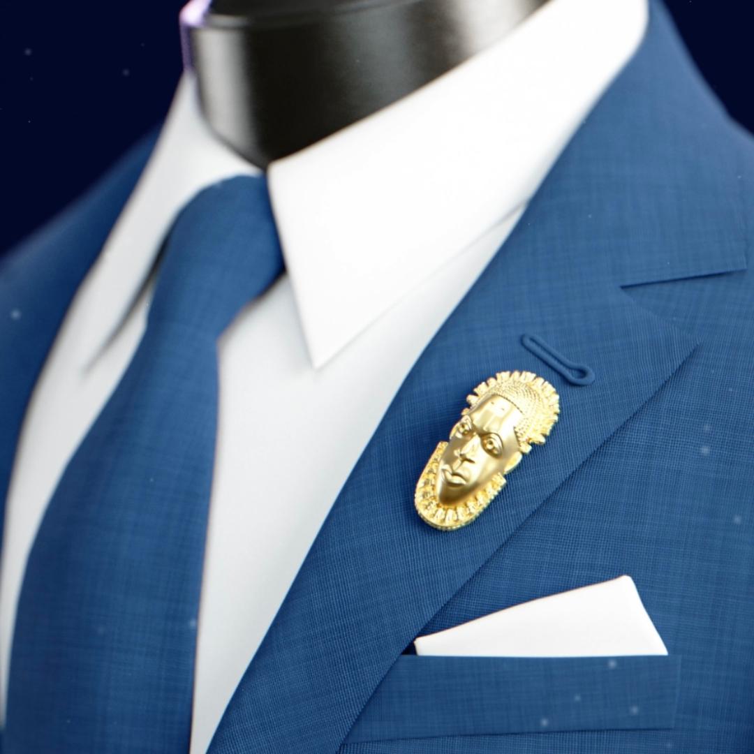 Queen Idia Gold Enamel Pin – Koded Signature